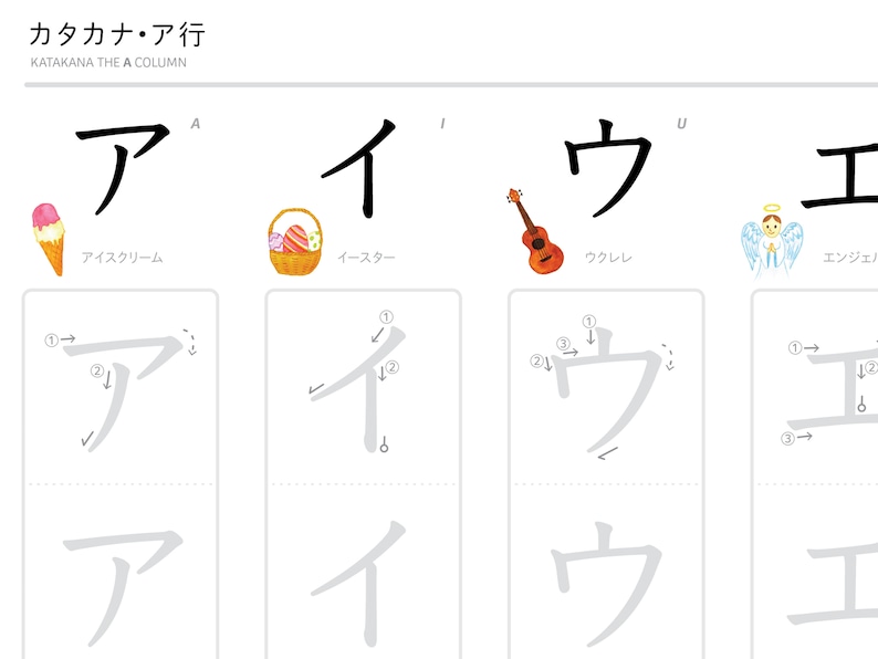 Set of Hiragana and Katakana Writing Practice Worksheets | Tracing ...