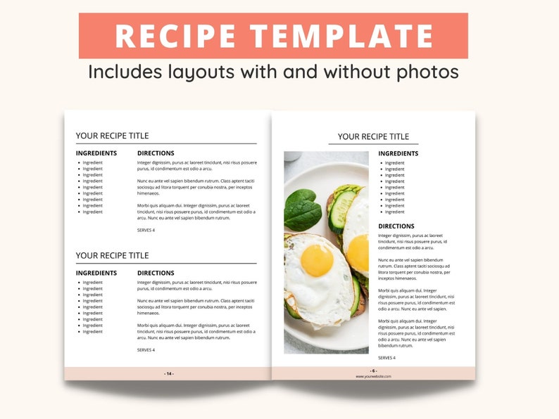 Canva Recipe Template, Editable Recipe Page, Recipe Book Template ...
