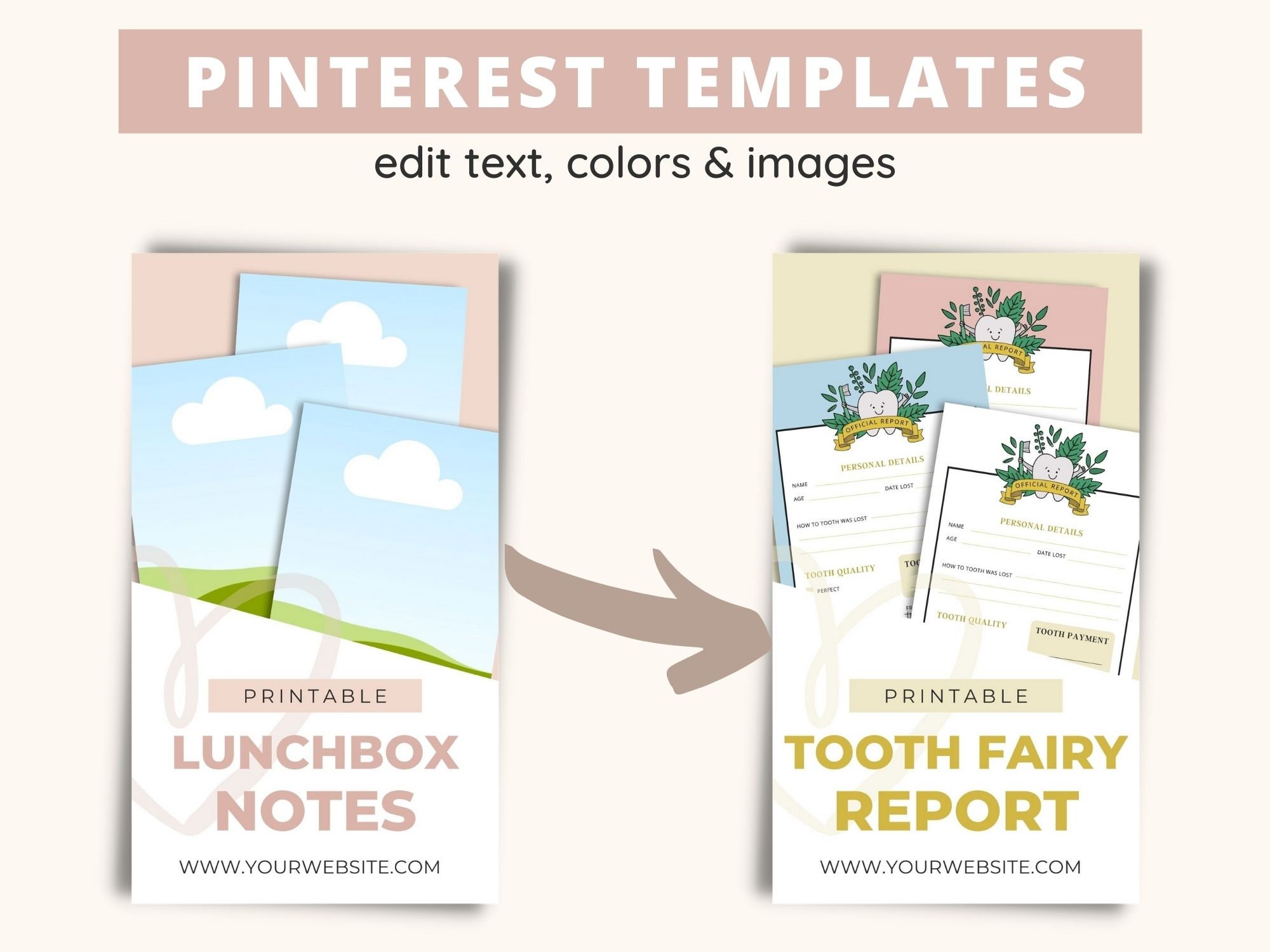 Digital Download Pinterest Templates, Marketing Small Business, Canva ...