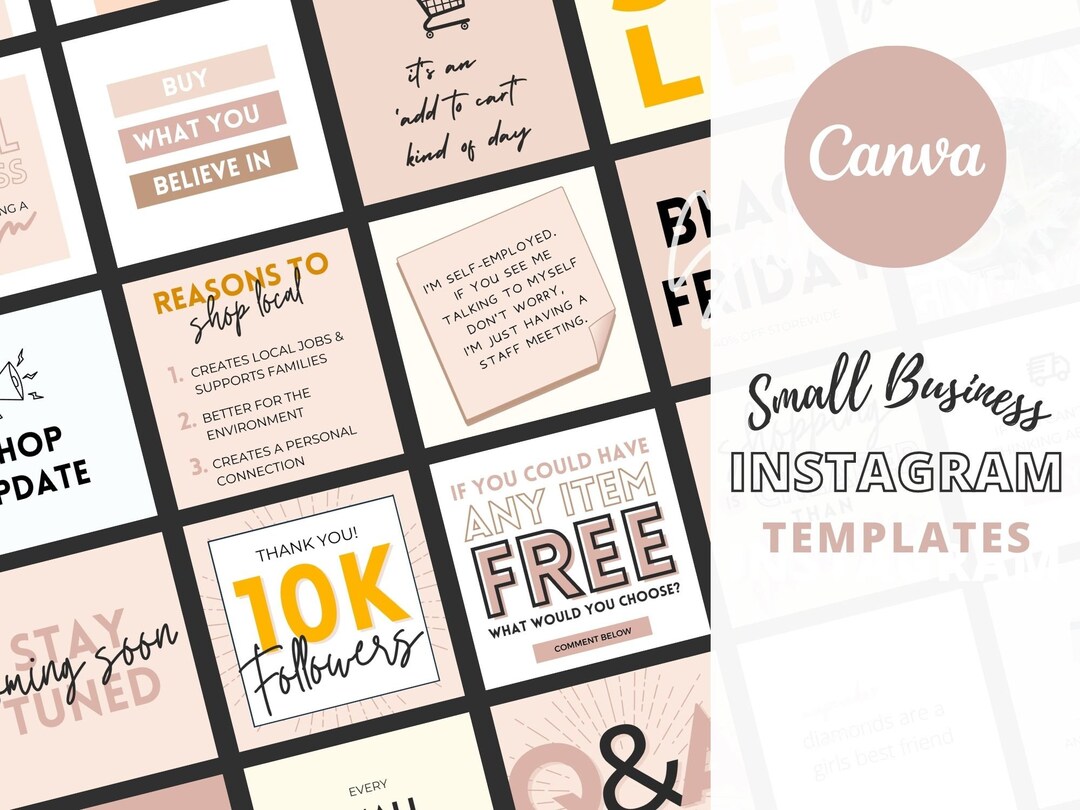 Small Business Instagram Templates, Marketing Small Business, Canva ...