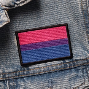 Bisexual Flag Embroidered Patch | LGBT Bi Pride | Hook and Loop, Iron ...