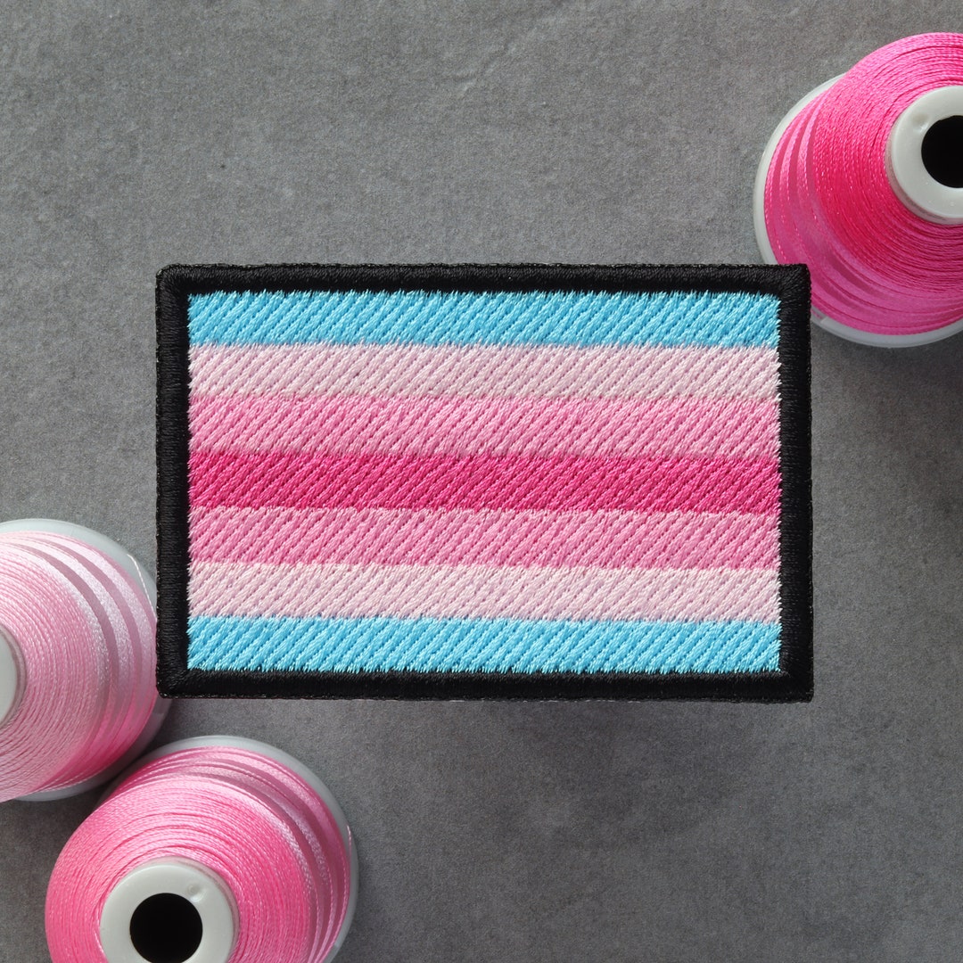 Transfeminine Flag Embroidered Patch Trans Transfemme Transgender Hook ...