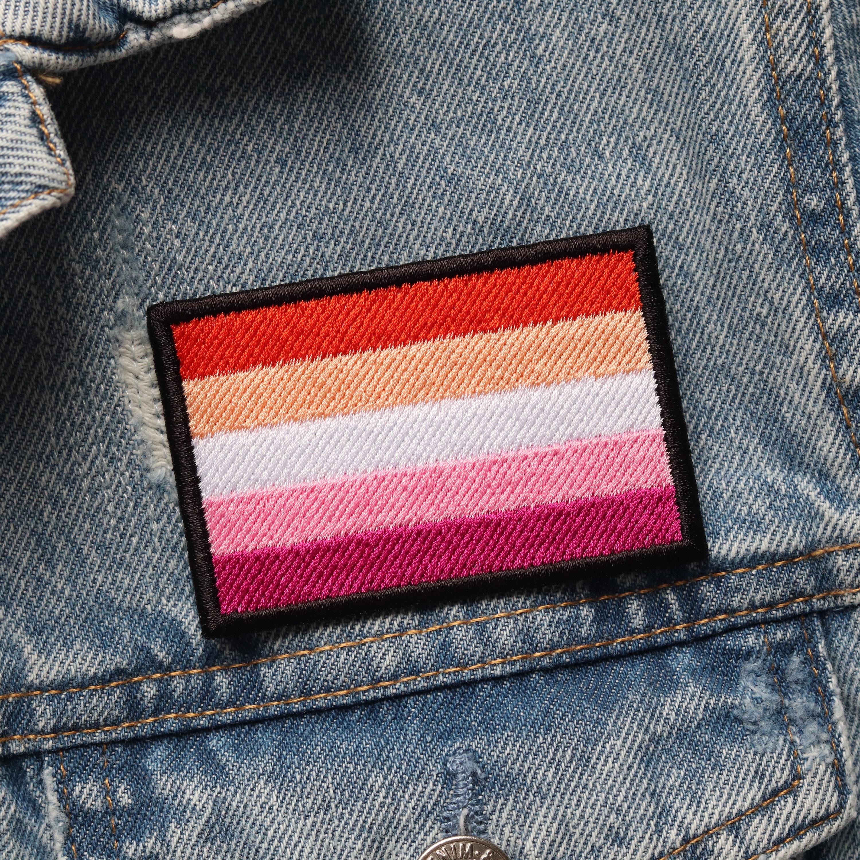 Lesbian (5-stripe) Flag Embroidered Patch | LGBT Gay Pride | Hook and ...