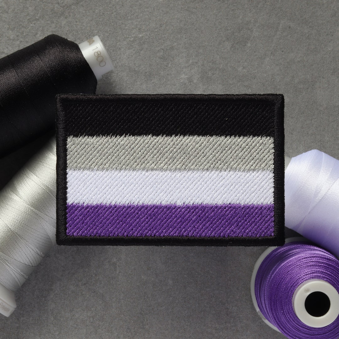 Asexual Flag Embroidered Patch | LGBT Ace Aroace Aro | Hook and Loop ...