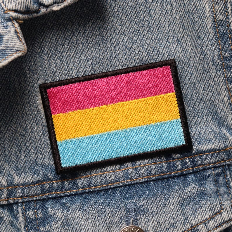Pansexual Flag Embroidered Patch | LGBT Pan Panromantic | Hook and Loop ...