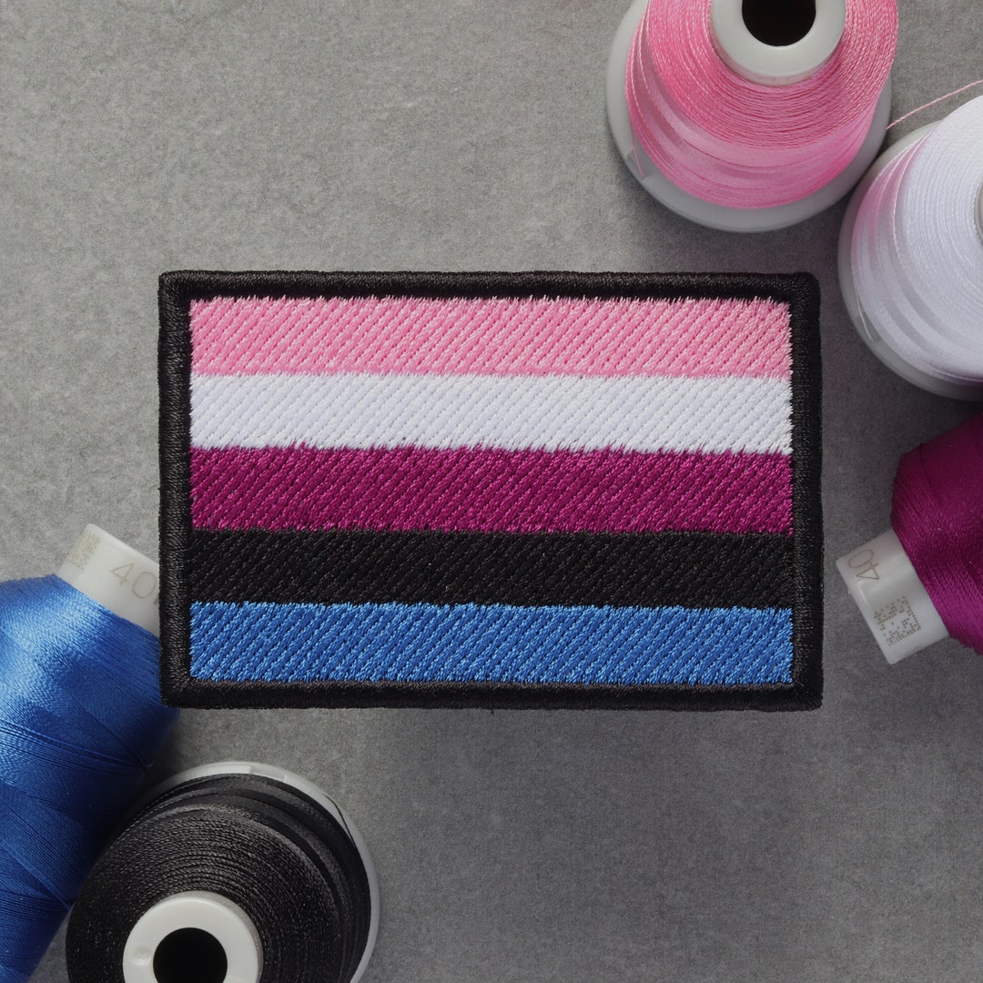 Genderfluid Flag Embroidered Patch | Genderfae Genderfaun Genderflor ...