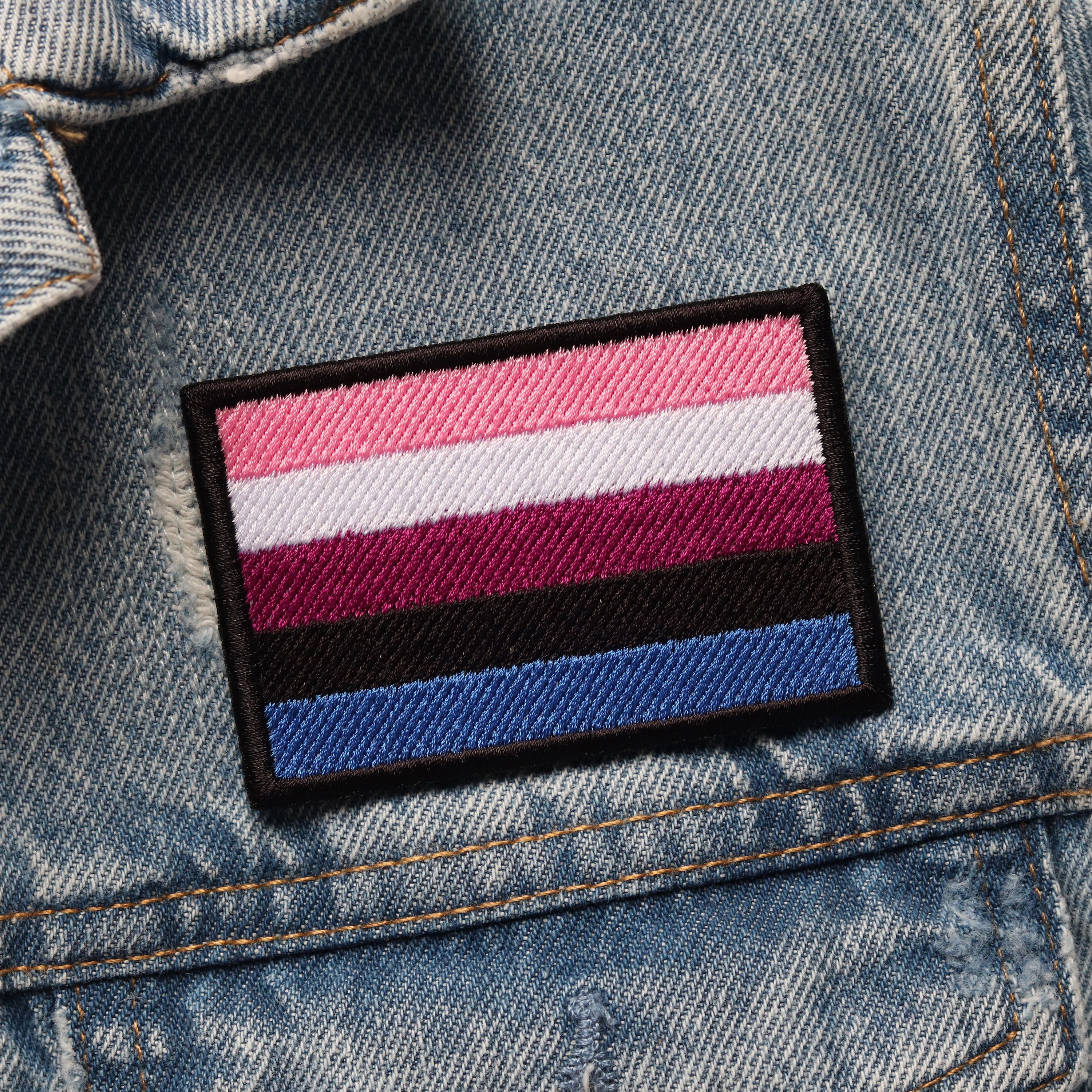 Genderfluid Flag Embroidered Patch | Genderfae Genderfaun Genderflor ...