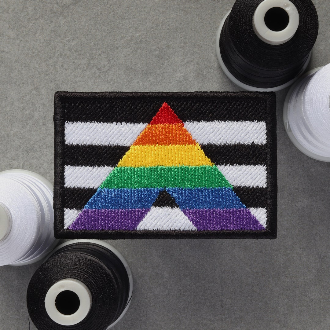 Straight Ally Flag Embroidered Patch | LGBT Pride Ally | Hook and Loop ...