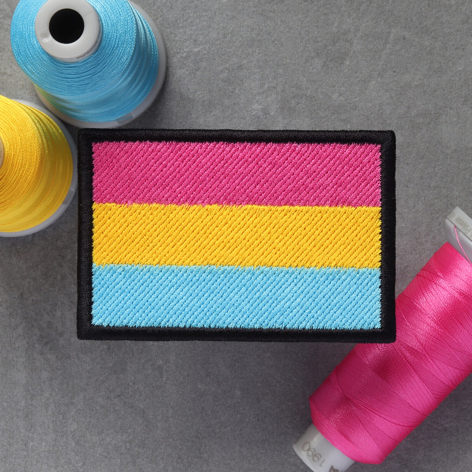 Pansexual Flag Embroidered Patch | LGBT Pan Panromantic | Hook and Loop, Iron-on & Sew-on ...