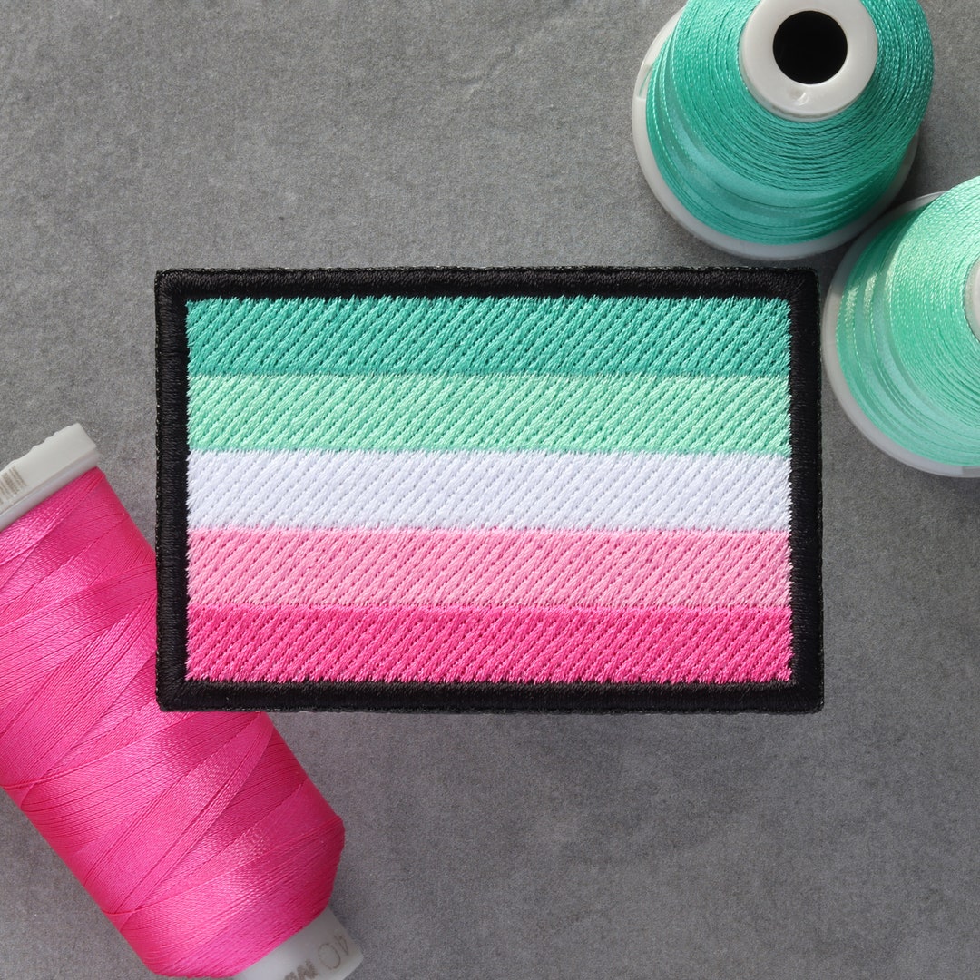 Abrosexual Flag Embroidered Patch | Abro Abroromantic | Hook and Loop ...