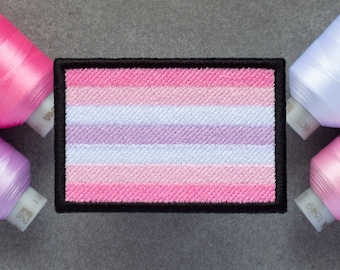 Transgender Flag Embroidered Patch LGBT Trans Pride Hook and Loop, Iron ...