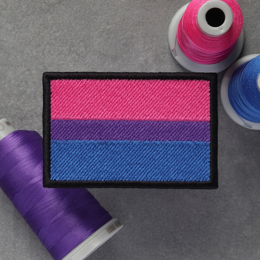 Bisexual Flag Embroidered Patch | LGBT Bi Pride | Hook and Loop, Iron-on & Sew-on Patches - Etsy