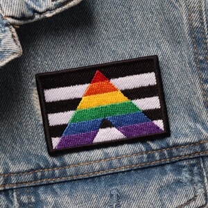 Straight Ally Flag Embroidered Patch | LGBT Pride Ally | Hook and Loop ...