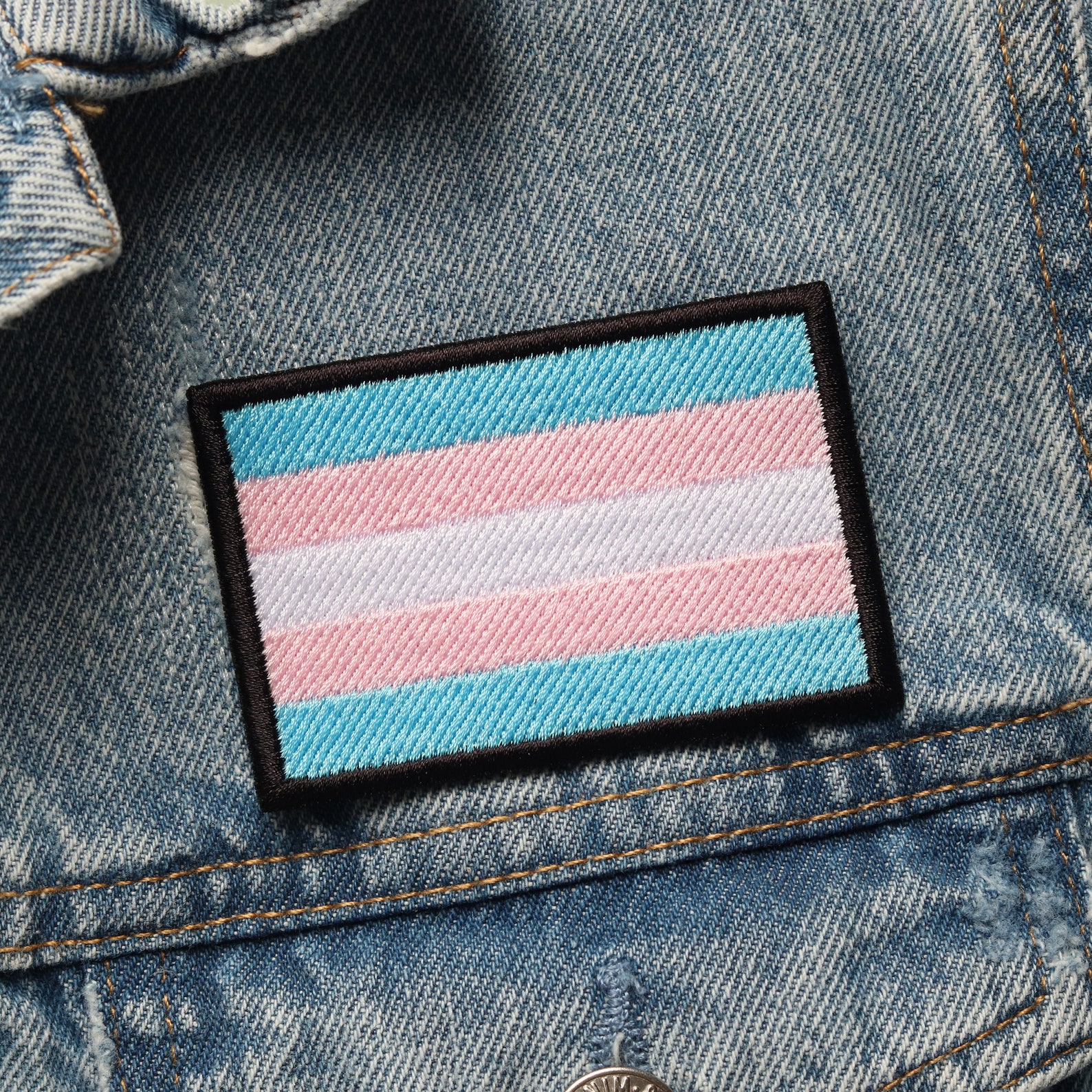 Transgender Flag Embroidered Patch | LGBT Trans Pride | Hook and Loop ...