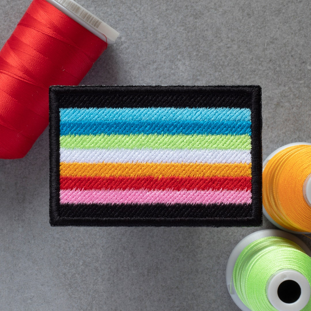 Queer Pride Flag Embroidered Patch | LGBT Gay Lesbian | Hook and Loop ...