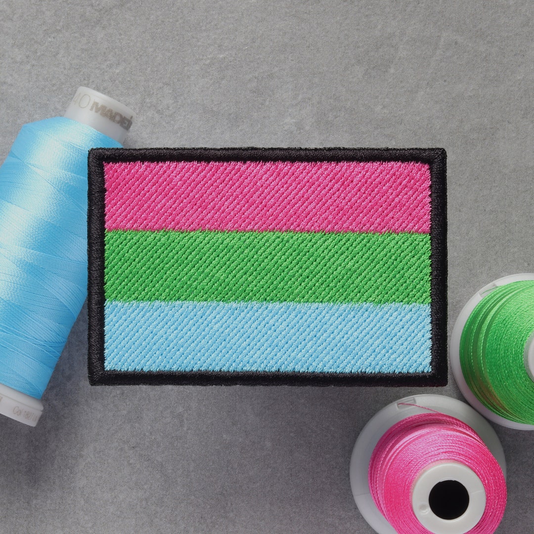 Polysexual Flag Embroidered Patch | LGBT Polyromantic | Hook and Loop ...