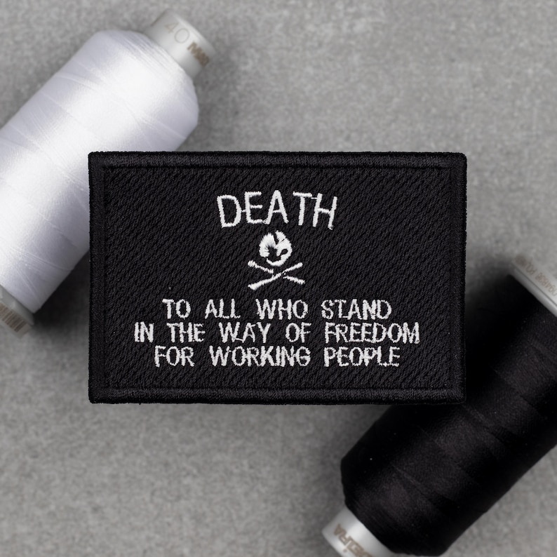 Makhno Flag Embroidered Patch | Anarchist Makhnovshchina | Hook and ...