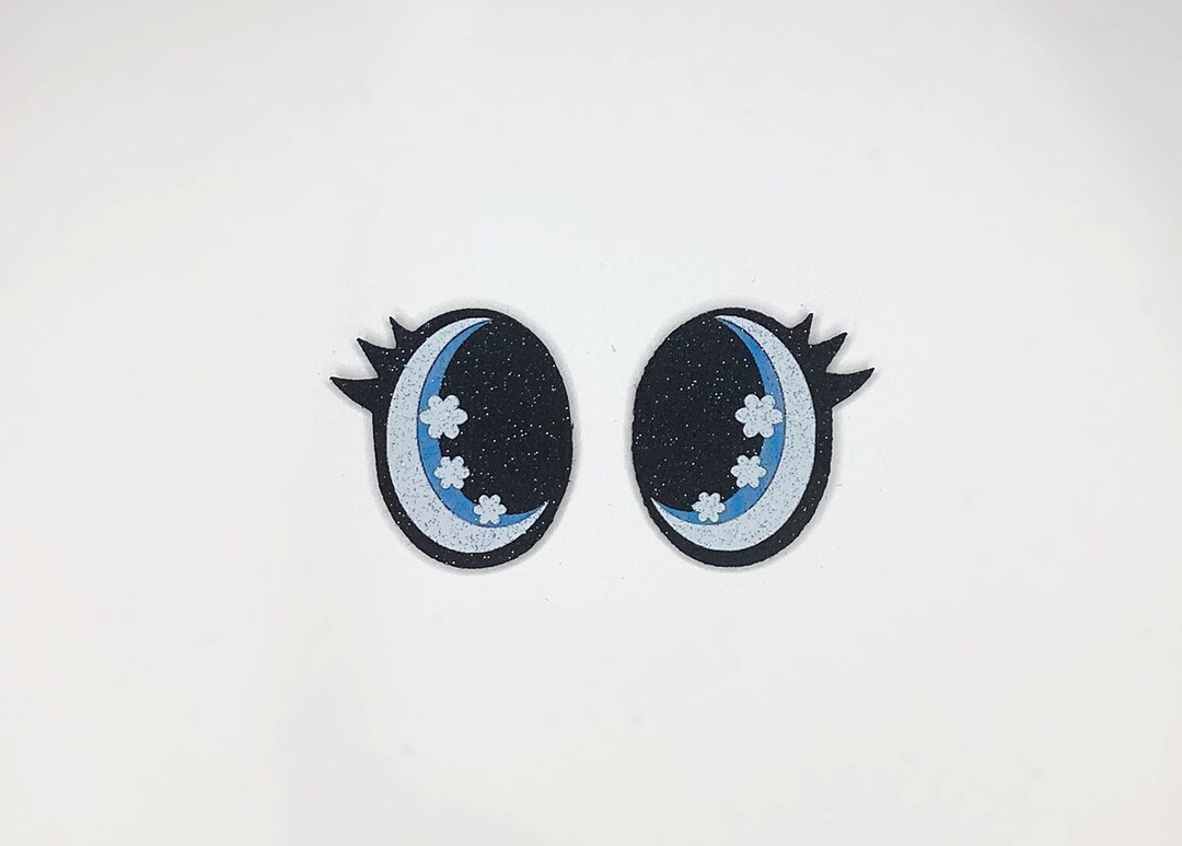 BULK QUANTITY Teal Glitter Felt Eyes With Eyelashes multiple Sizes ...