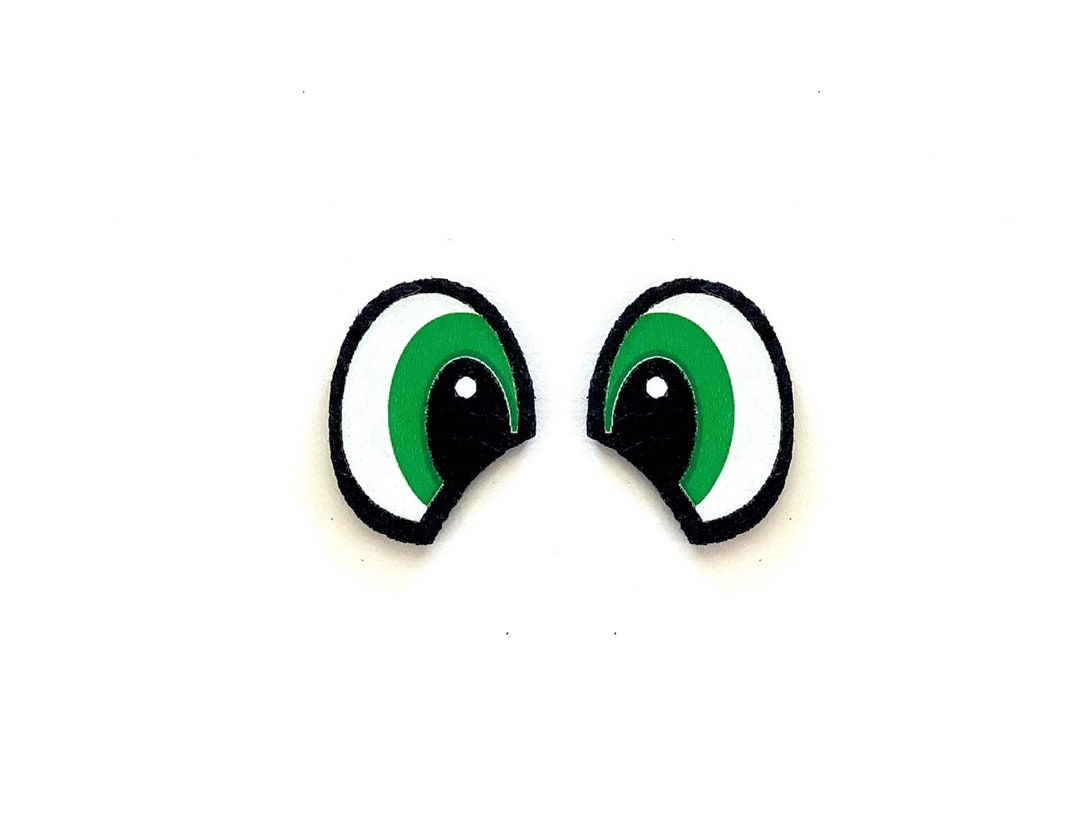 6 Pairs of Green Cartoon Felt Eyes multiple Sizes Available - Etsy
