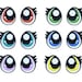 6 Pairs Felt Amigurumi Eyes With Lashes, Pouty, Assorted Sizes, Crochet ...