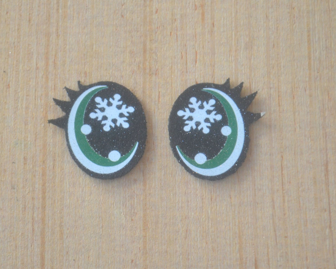 5 Pairs of Green Glitter Snowflake Felt Eyes With Eyelashes - Etsy