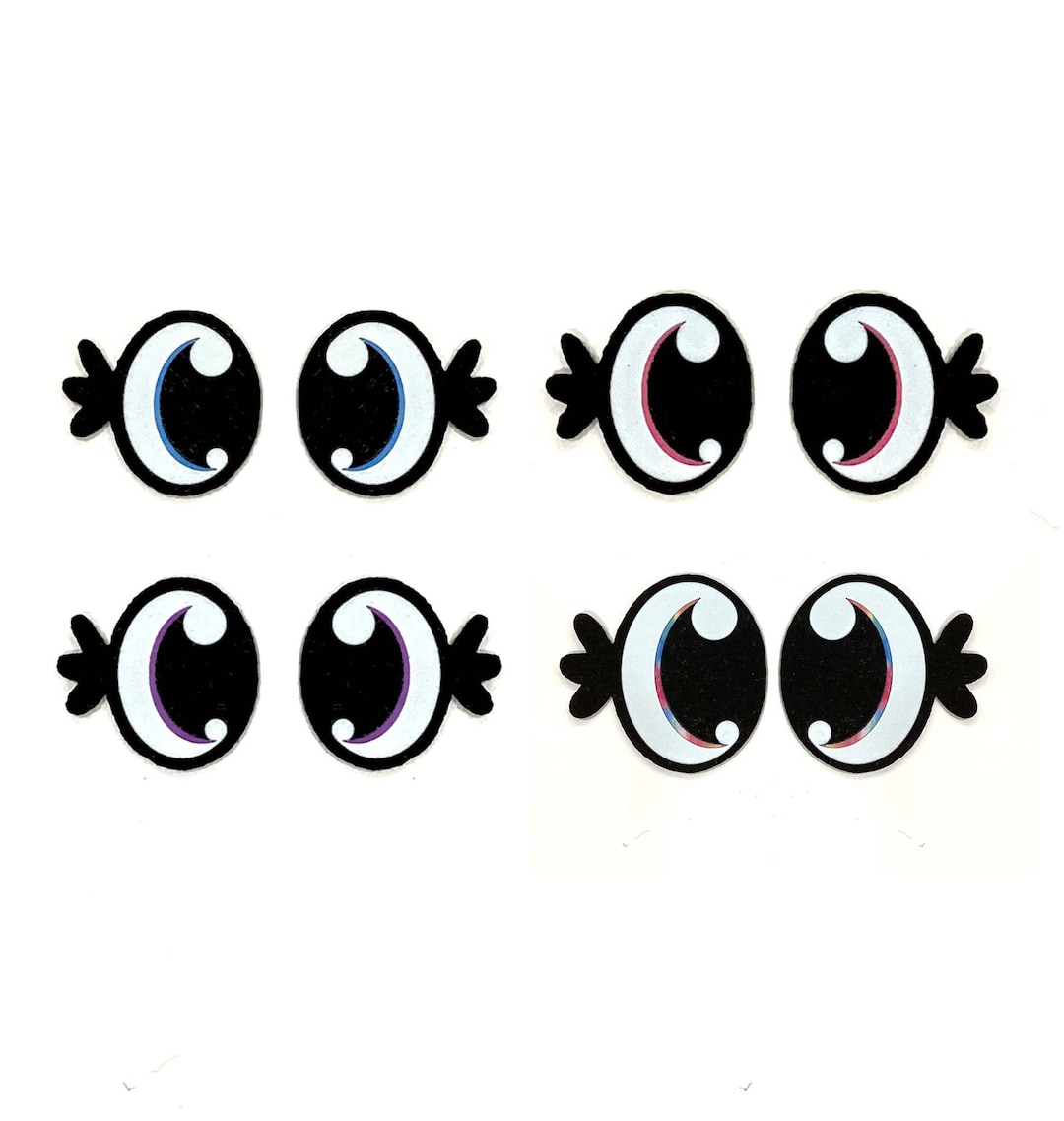 3 Pairs of Felt Eyes With Eyelashes multiple Sizes Available - Etsy