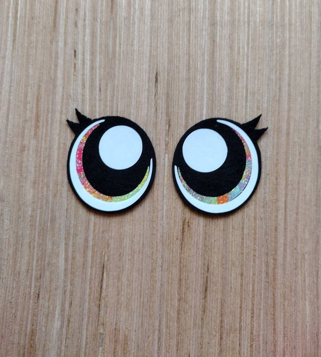 6 Pairs of Tye Dye Glitter Felt Eyes With Eyelashes for Amigurumi - Etsy