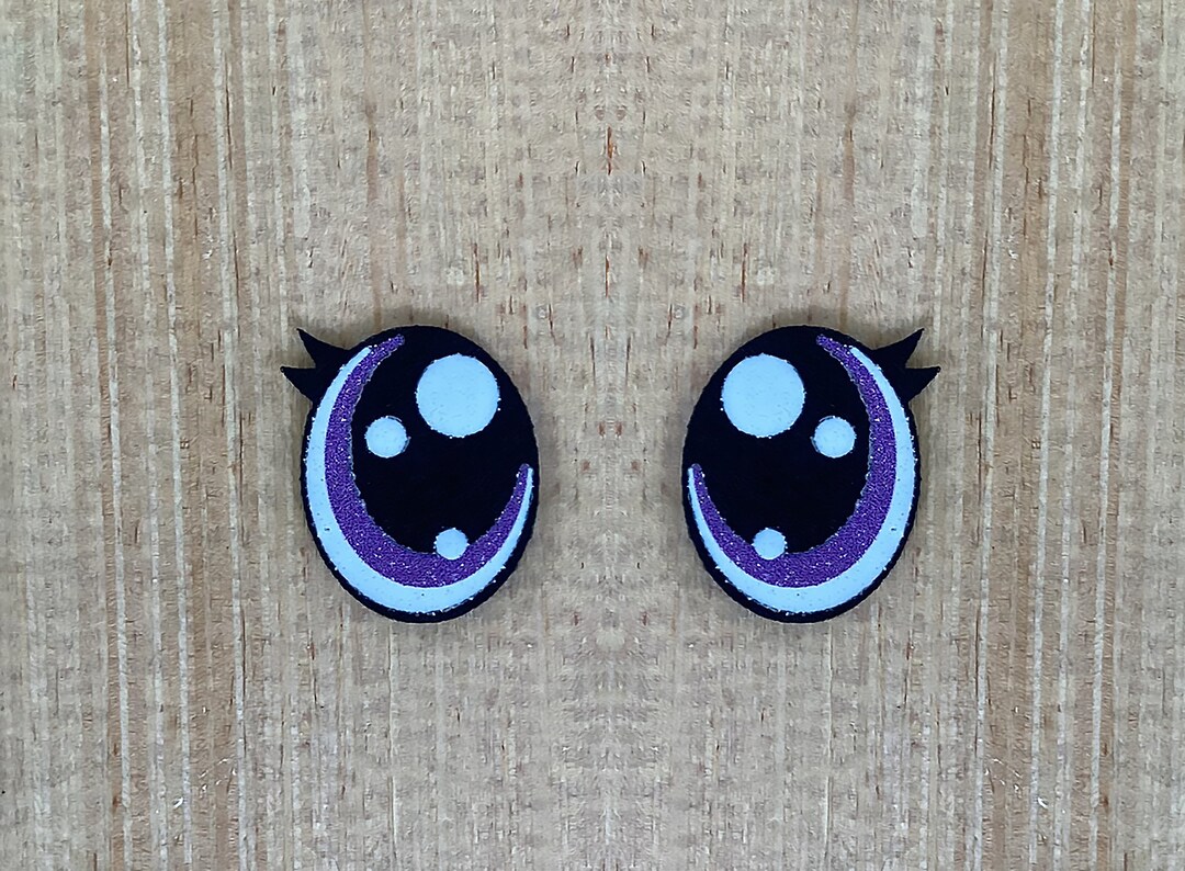 6 Pairs of Micro Purple Shimmer Oval Felt Eyes With Eyelashes multiple ...