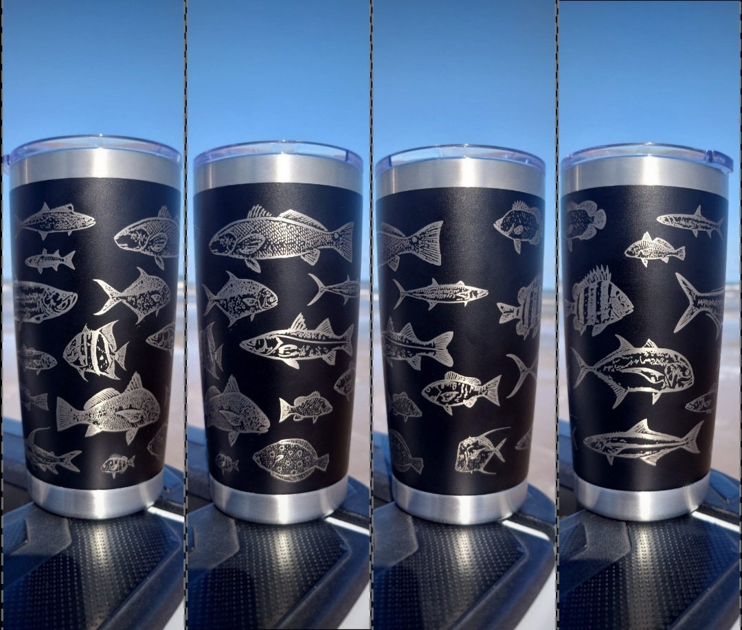 Realistic Saltwater Fish 360 Wrap Around Laser Engraved 20oz Tumblr - Etsy