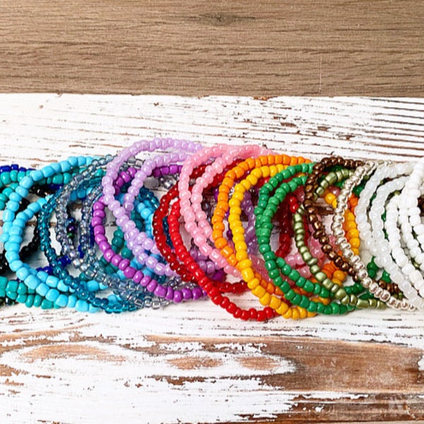 Seed Bead Stretch Bracelet - Etsy