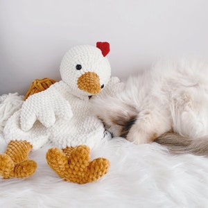 Crochet Chicken Lovey Snuggler Safety Blanket: Henrietta the Baby ...