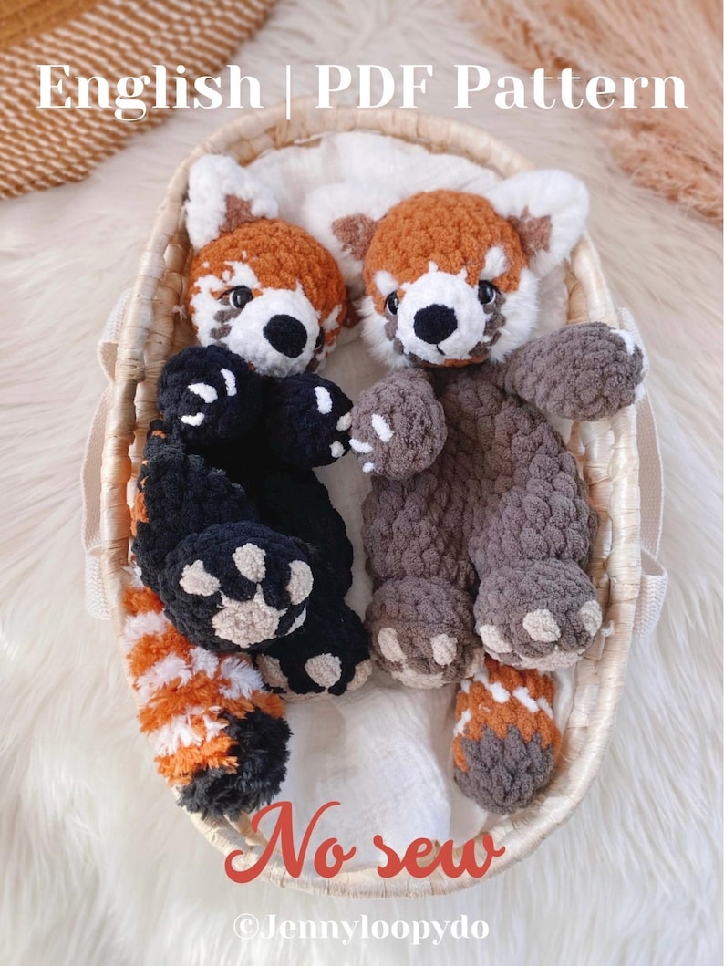 Crochet Red Panda Lovey Pattern: Ruby, No-sew (PDF Pattern) - Etsy