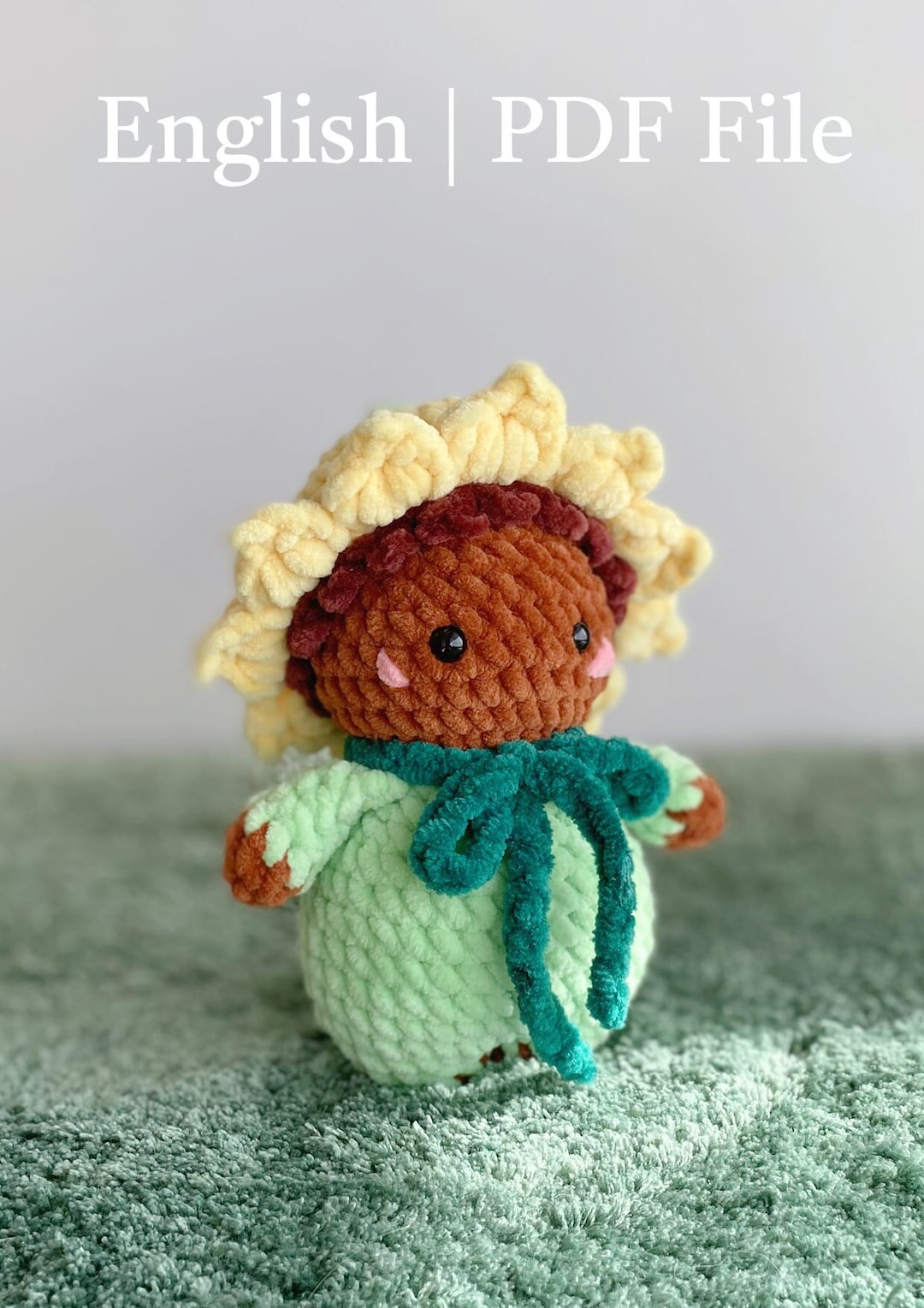 Low-sew Crochet Sunflower Doll Sunflower Plushie: Sonia the Sunflower ...