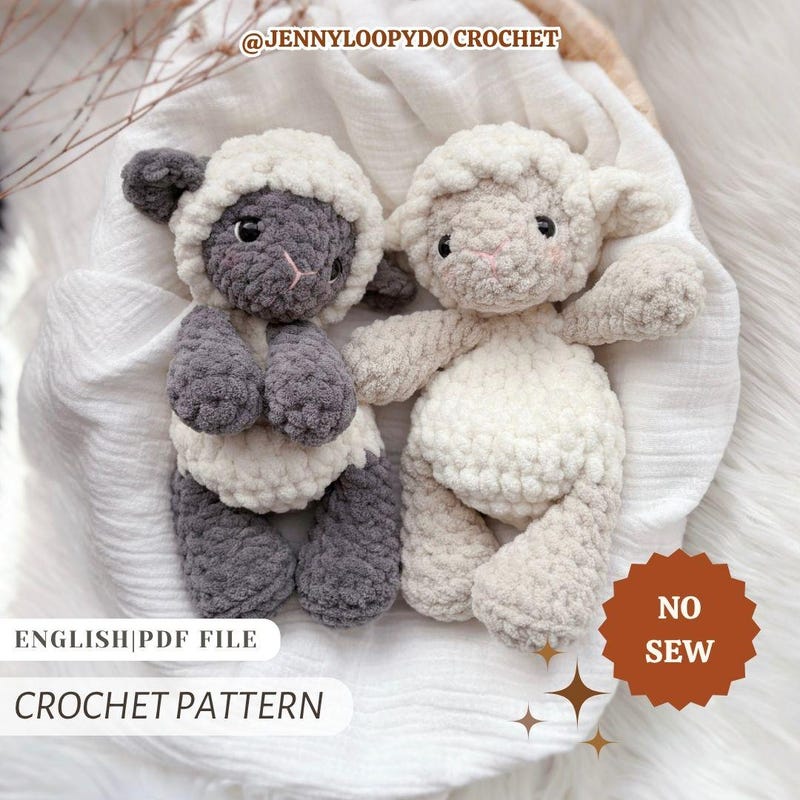 Sheep Crocheted Lovey - Etsy UK