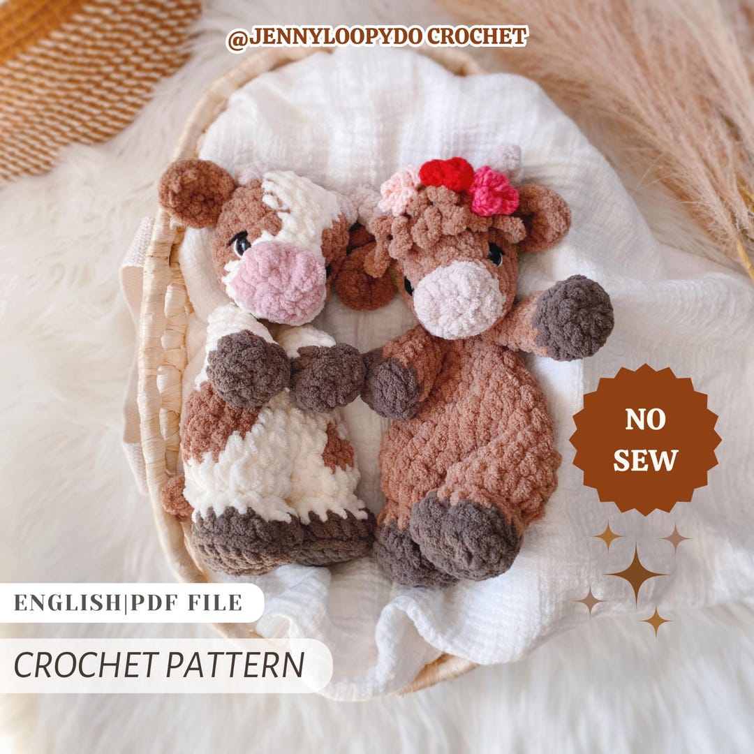 Crochet No-sew Cow and Highland Cow Lovey Bundle| Crochet Pattern |PDF ...