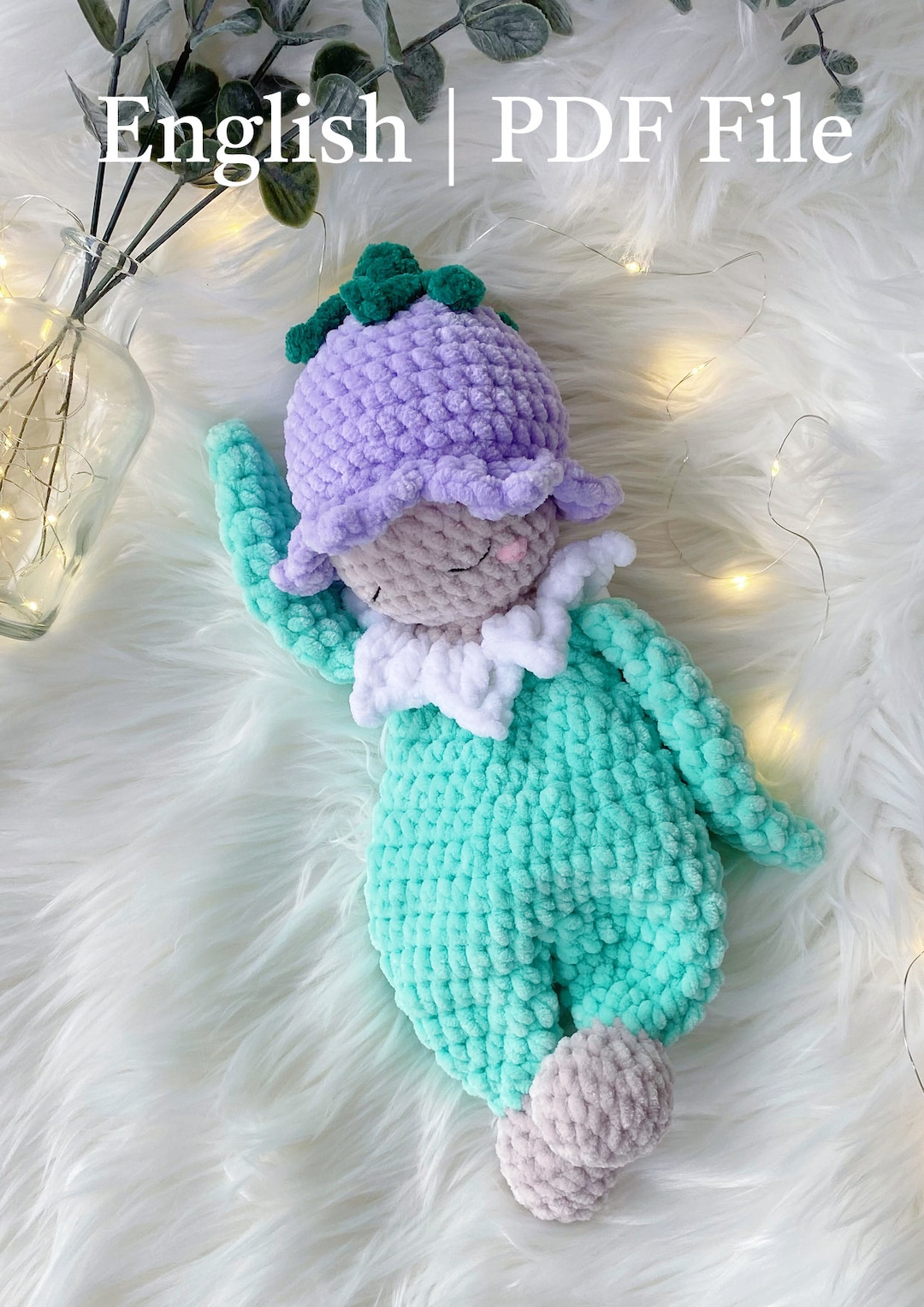 Low-sew Crochet Lovey Snuggler Safety Blanket: Bella the Bluebell Baby ...