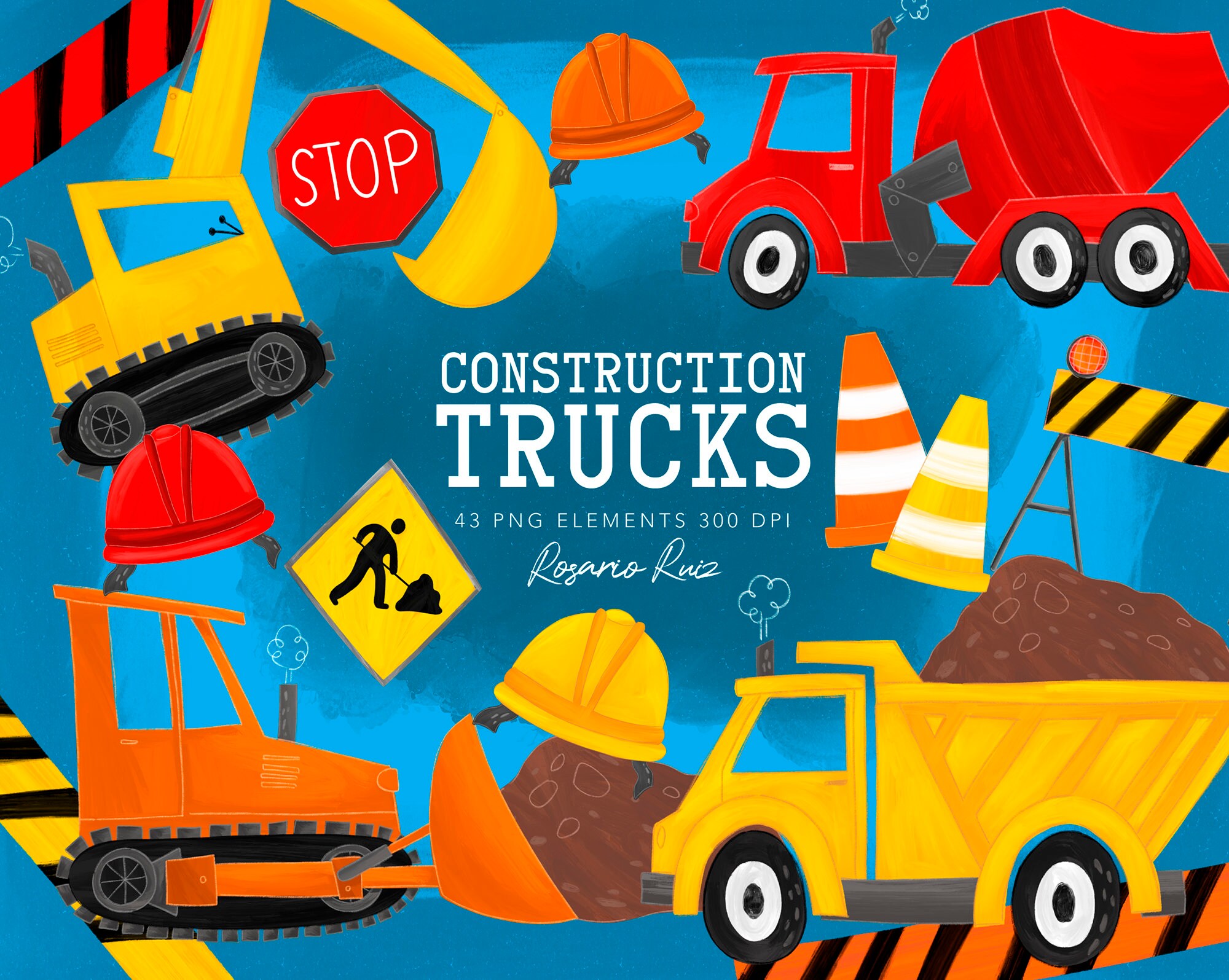 Construction Clipart Contruction Vehicles Download Instant Download ...