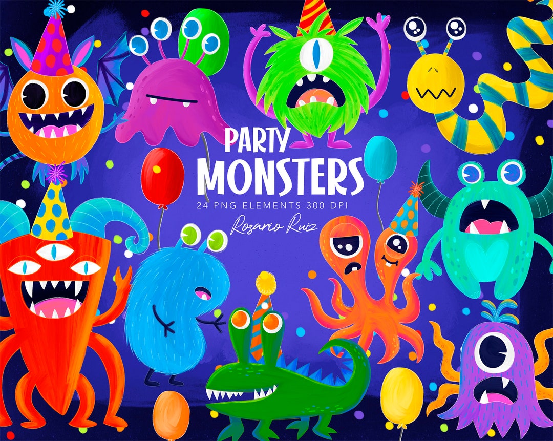 Monsters Clipart Set Cute Monsters Clip Art, Party Monsters, Characters ...