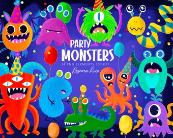 MONSTERS Digital Clipart Set, Monsters Clip Art , Photo Booth Monsters ...