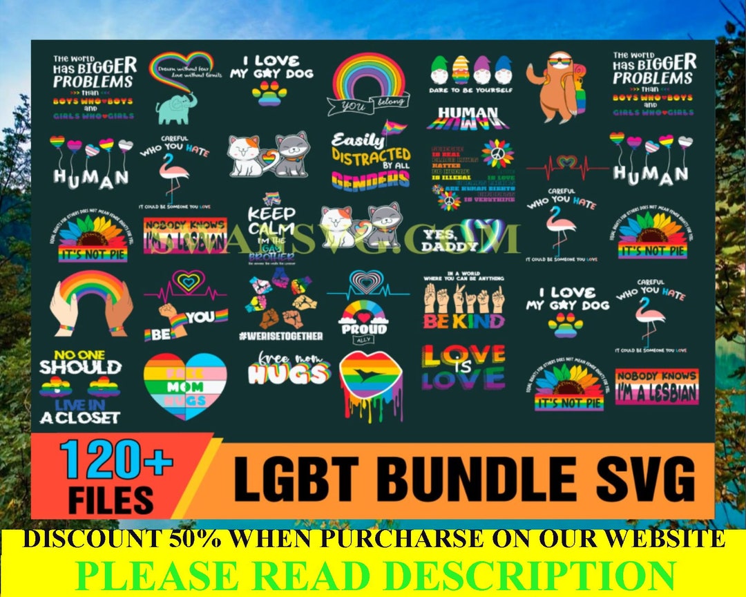 120 Lgbt Bundle Svg Lgbt Pride Svg Rainbow Svg Gay Svg Etsy