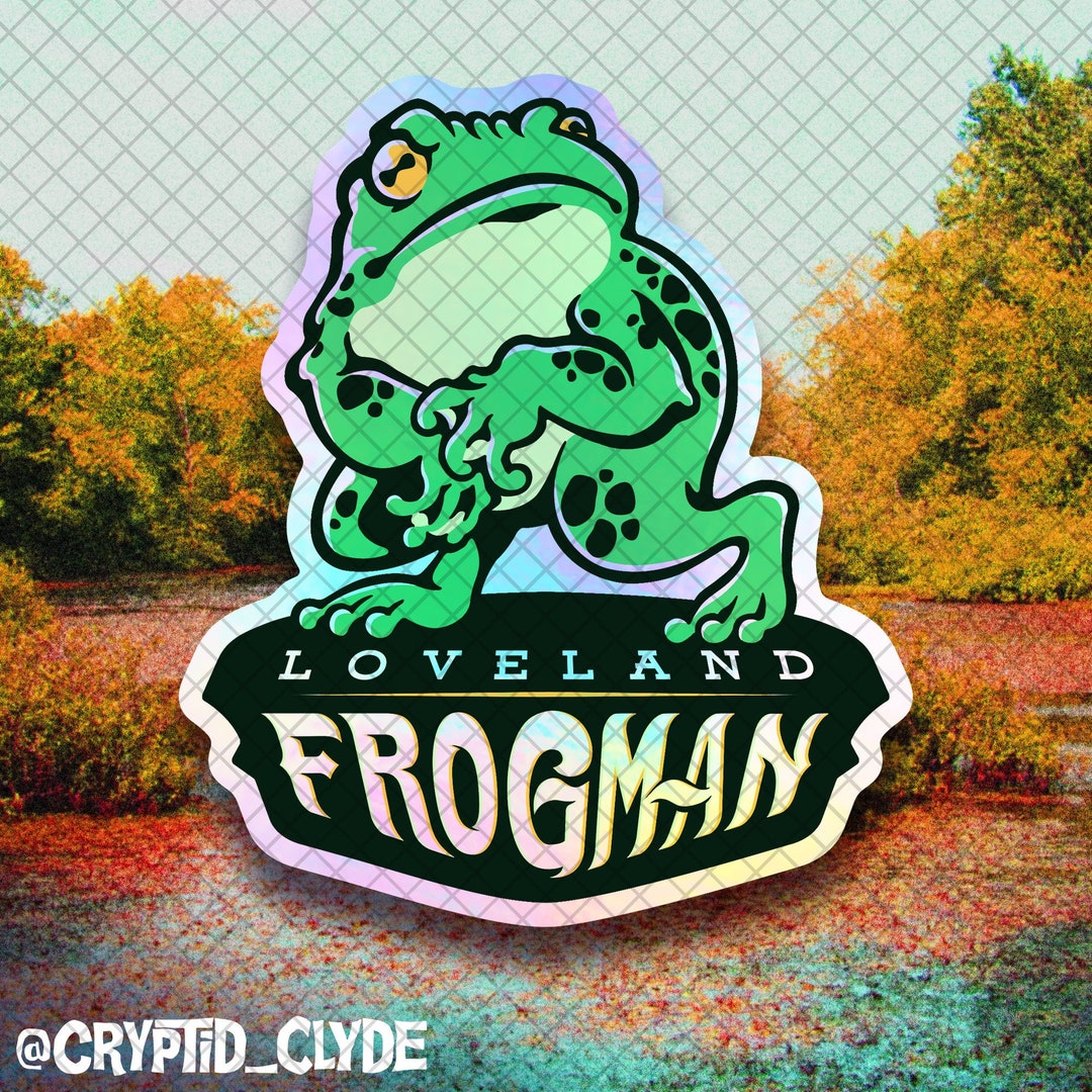 Holographic Loveland Frogman Sticker Monster Cryptid - Etsy