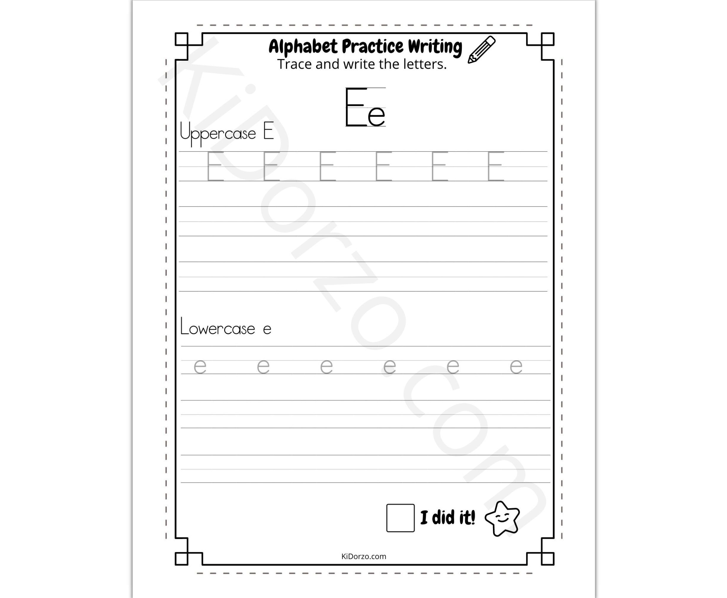 52 Alphabet Tracing Worksheets With BONUS Writing Sheet L Printable ...