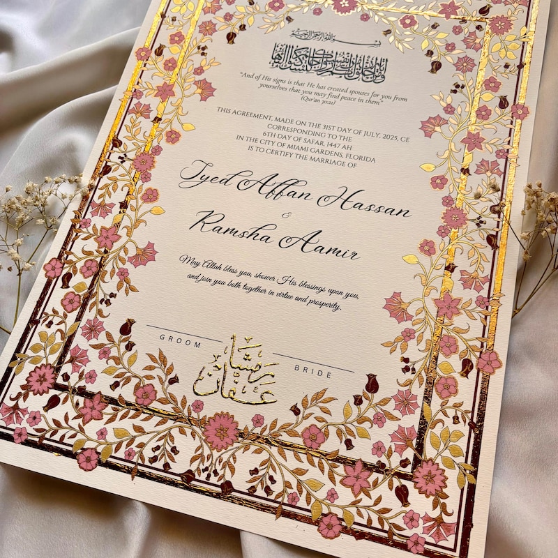 Nikah Nama Handmade - Etsy