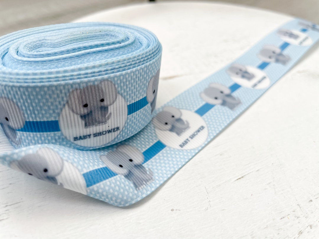 Elephant Baby Shower Ribbon Elephant Grosgrain Ribbon for Baby Shower ...