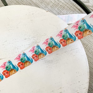 Dinosaur Ribbon Baby Shower First Birthday Dinosaur Ribbon for Hair Bow ...