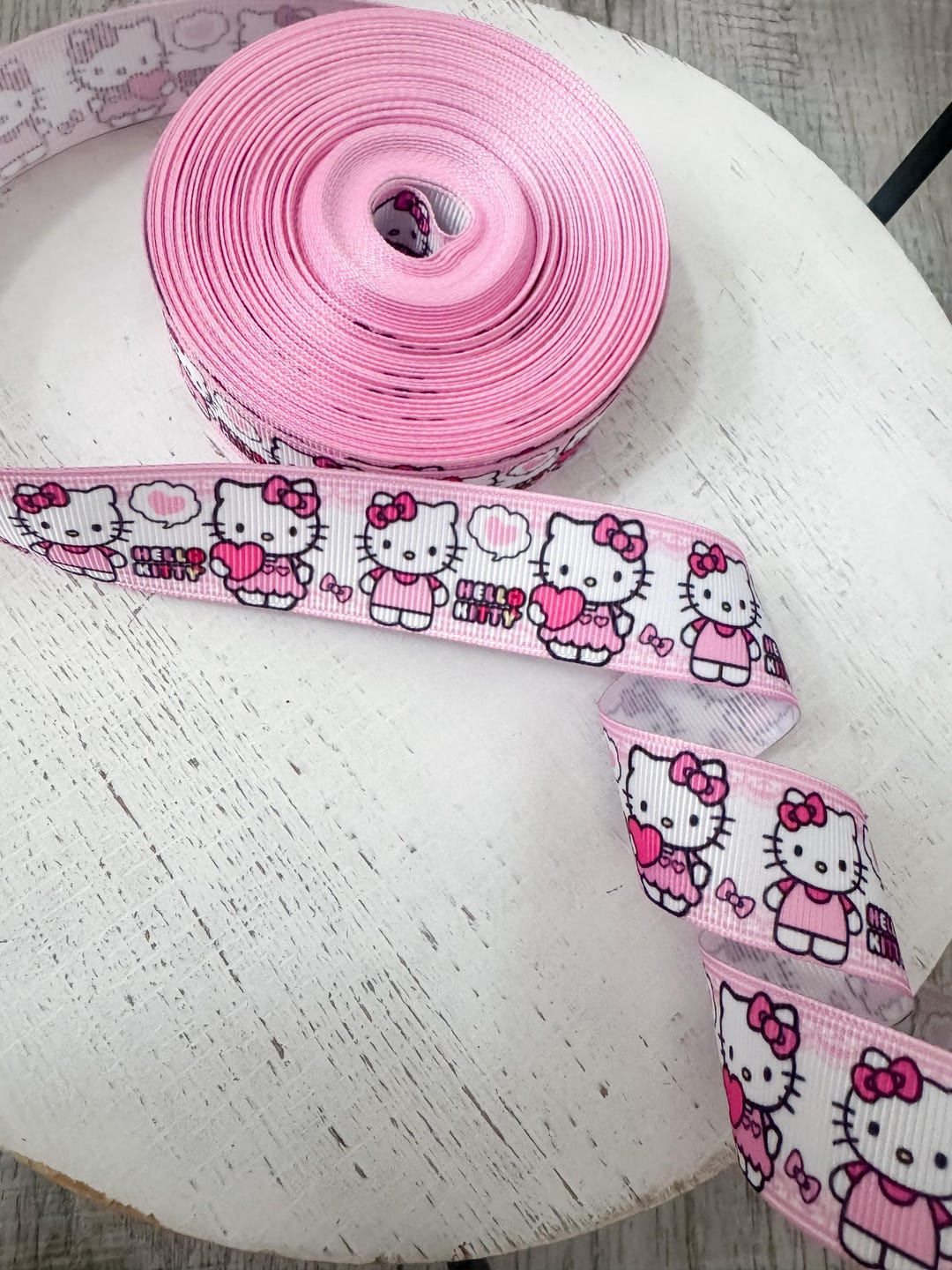 Hello Kitty Ribbon One Inch Grosgrain Pink Craft Supply by the Yard for ...