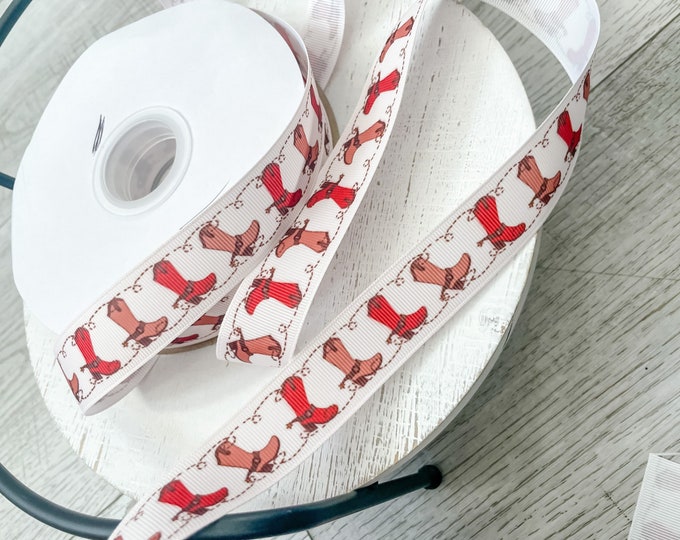 Cowboy Boot Baby Shower Ribbon, Cowboy Ribbon, Cow Boot Ribbon for Baby ...
