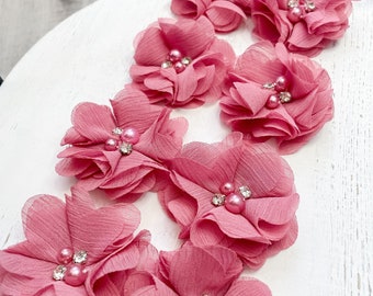Pink Chiffon Flower - Etsy