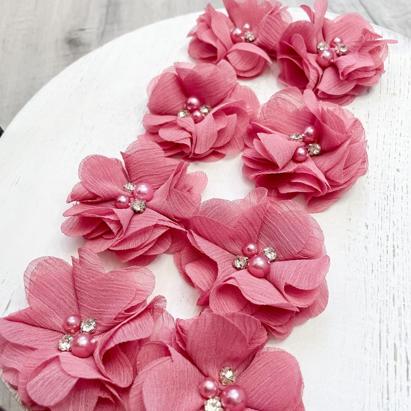 Pink Chiffon Flower - Etsy