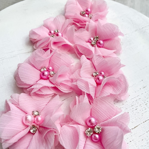 Pink Chiffon Flower - Etsy